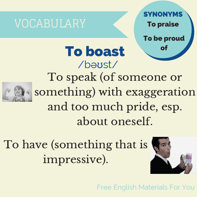 “To boast” – What does it mean? – Free English Materials For You