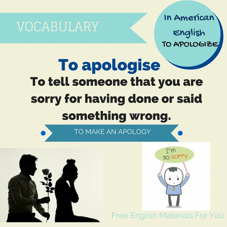 “To apologise” – What does it mean? – Free English Materials For You
