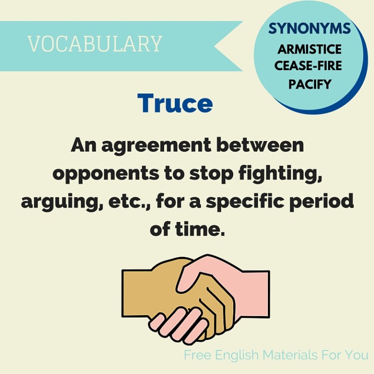 “Truce” – What does it mean? – Free English Materials For You